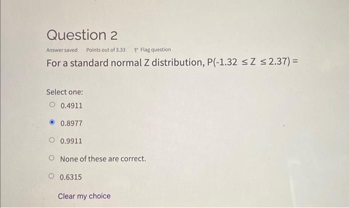 Solved For a standard normal Z distribution, | Chegg.com