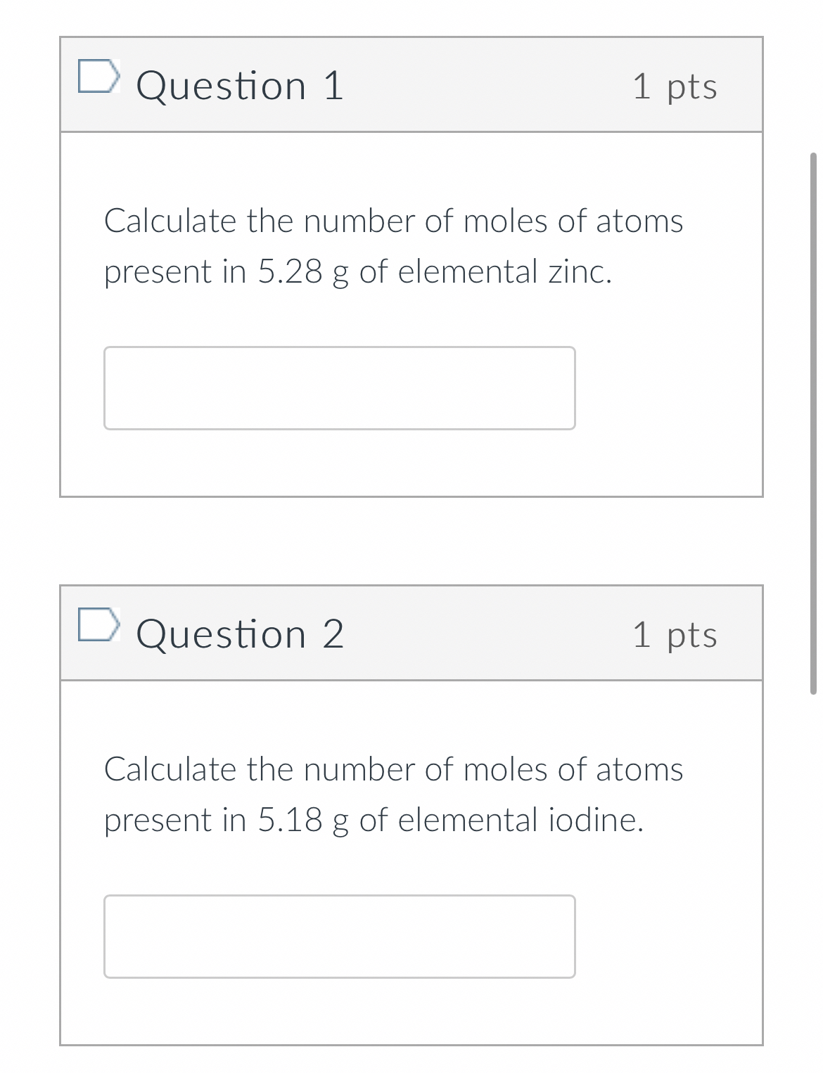 Solved Question 11 ﻿ptsCalculate the number of moles of | Chegg.com