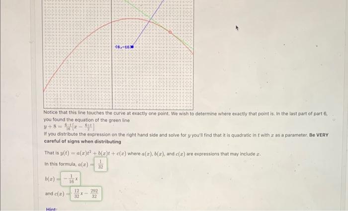 Solved Notice that this line touches the curve at exactly | Chegg.com