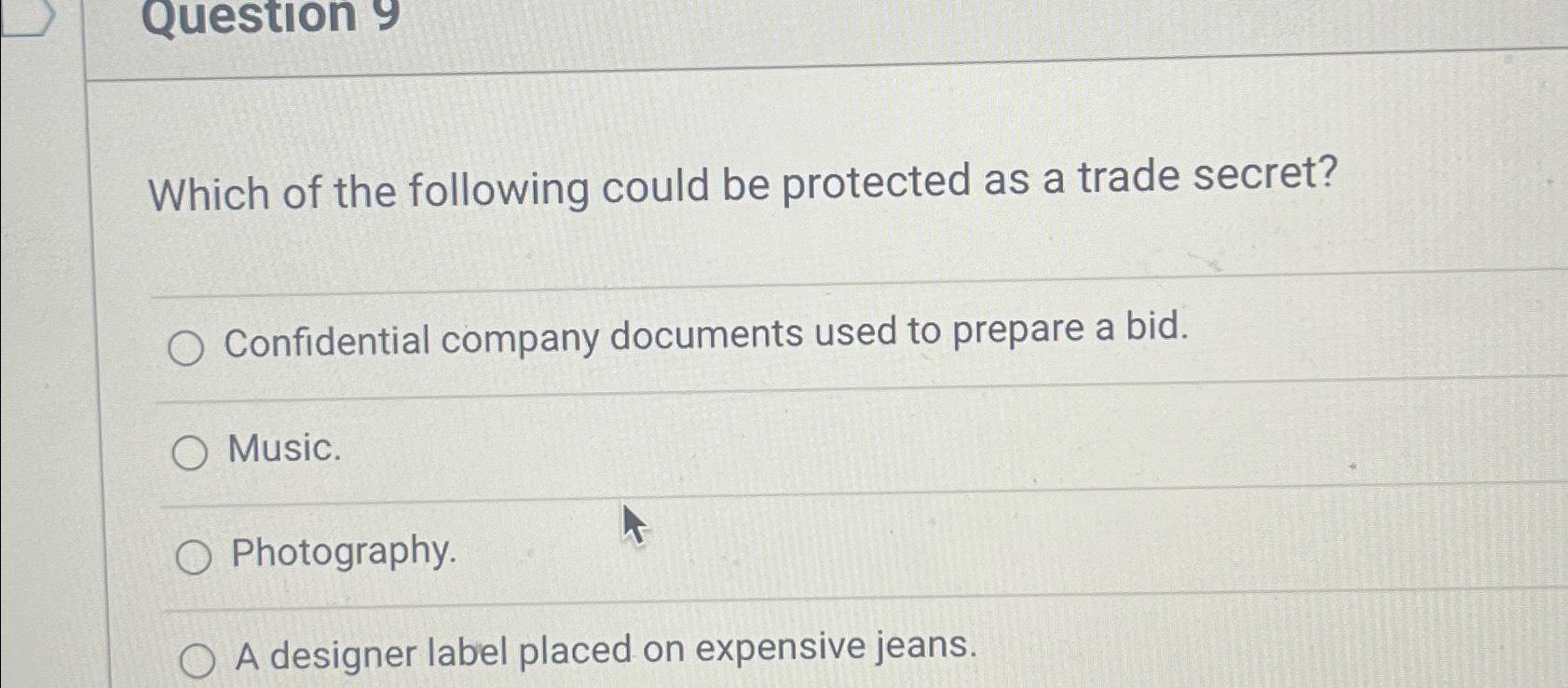 Question 9Which of the following could be protected | Chegg.com