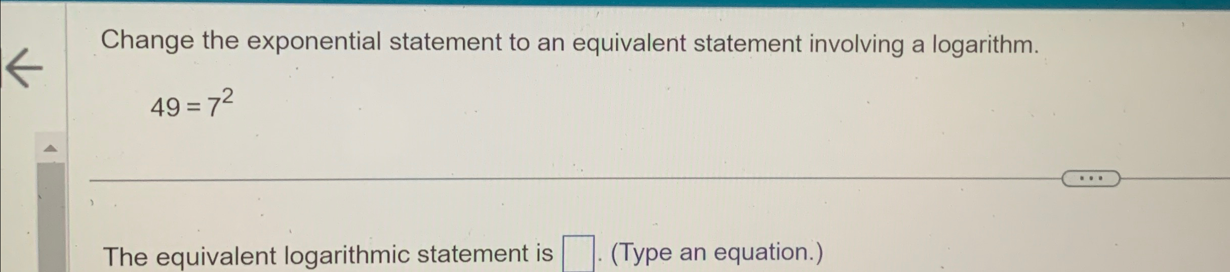 Solved Change the exponential statement to an equivalent | Chegg.com
