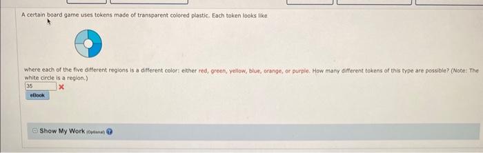 Solved A certain board game uses tokens made of transparent | Chegg.com