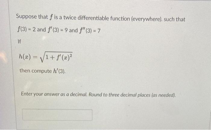 Solved Suppose that f is a twice differentiable function | Chegg.com