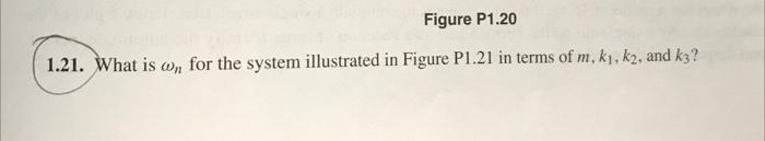 Solved Figure P1.2121. What is ωn for the system illustrated | Chegg.com