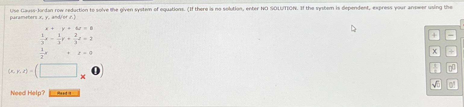 Solved parameters x,y, ﻿and/or | Chegg.com