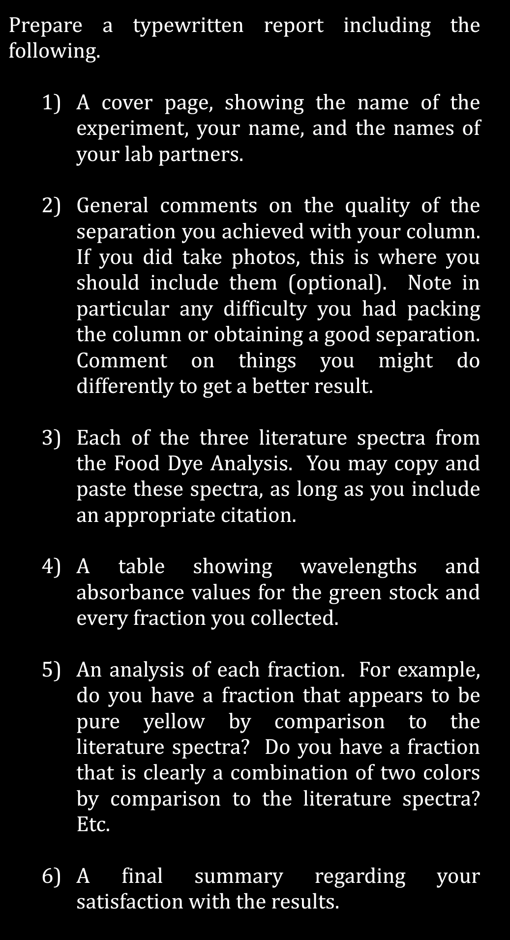 Prepare a typewritten report including the following. | Chegg.com