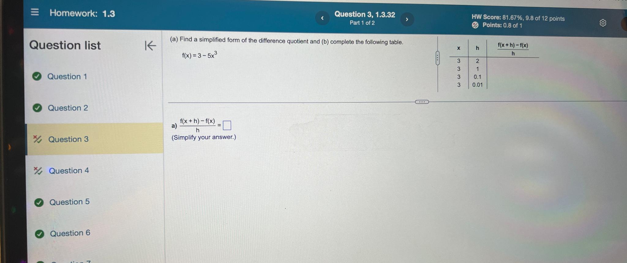 Solved Homework 1 3question 3 1 3 32hw Score 81 67 9 8