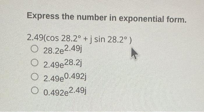 Solved Express the number in exponential form. | Chegg.com