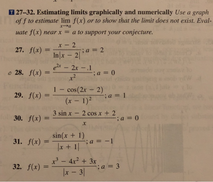 Solved T27-32. Estimating limits graphically and numerically | Chegg.com