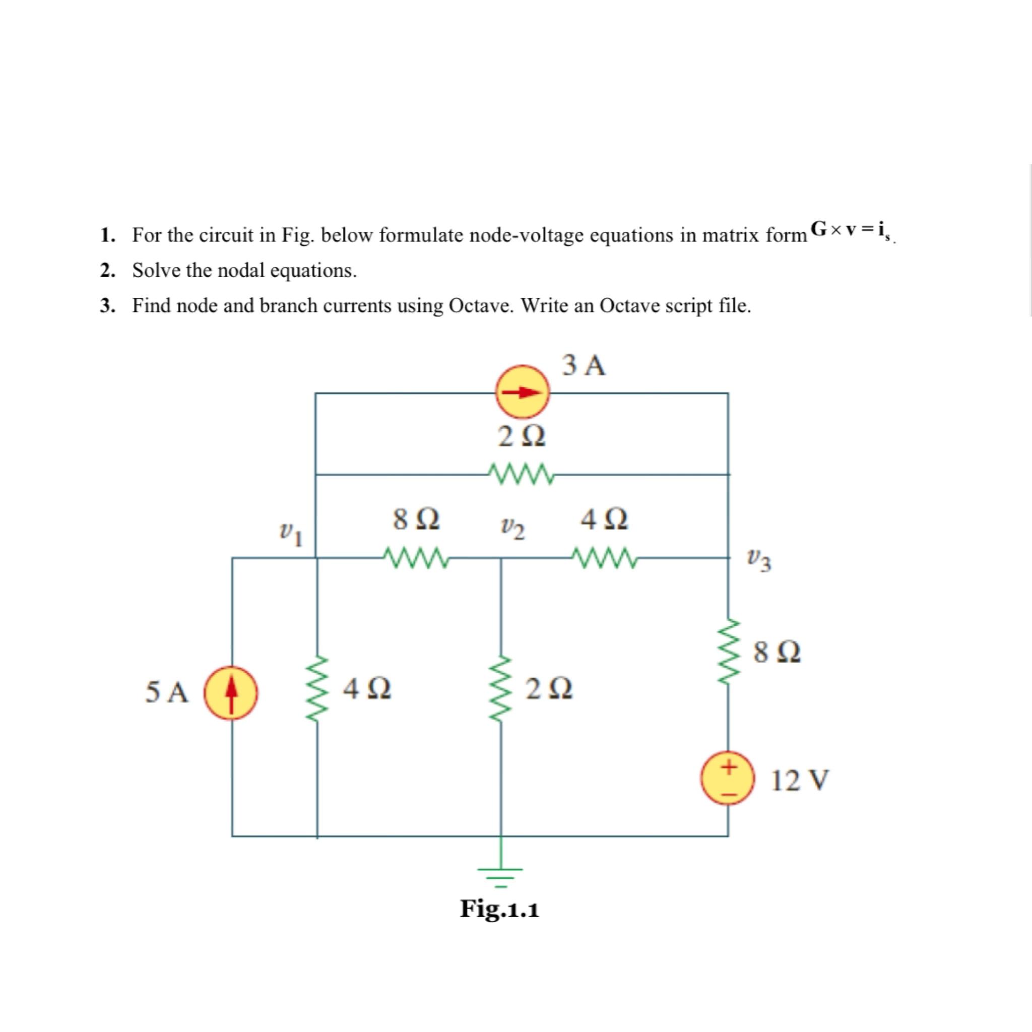 Solved For the circuit in Fig. below formulate node-voltage | Chegg.com