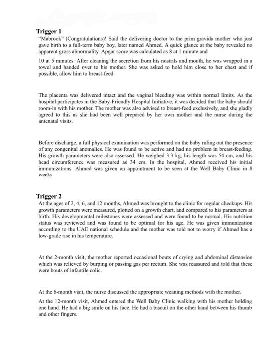 i need a one concept map for these six trigger that | Chegg.com