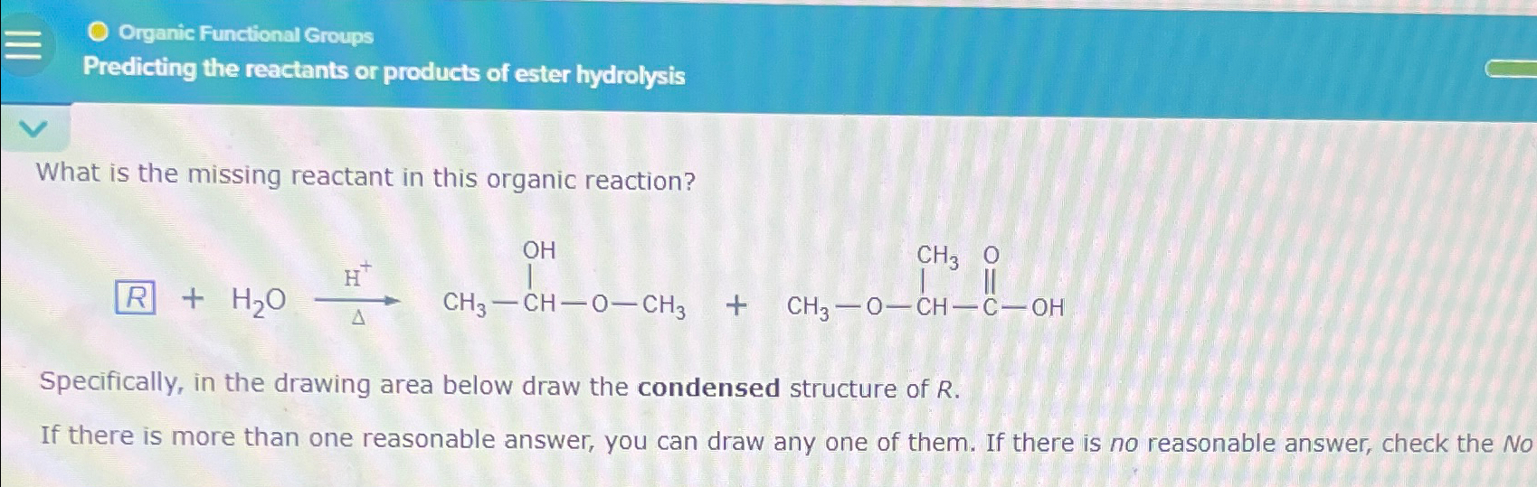 Solved Organic Functional GroupsPredicting the reactants or | Chegg.com