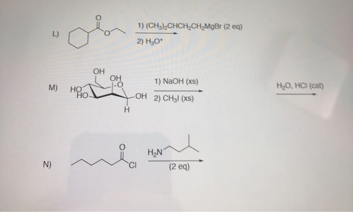 Solved L OCH "CHONA, CHOM 1) CH3ON, CH3OH H) -OCH3 2 H,O, | Chegg.com