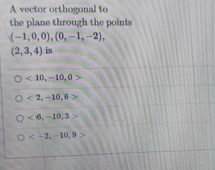 Solved A vector orthogonal to the plane through the points | Chegg.com