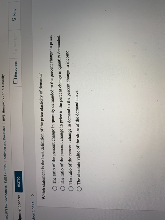 Solved 302.PY1 Microeconomics - Fall 19 - HICKS > Activities | Chegg.com