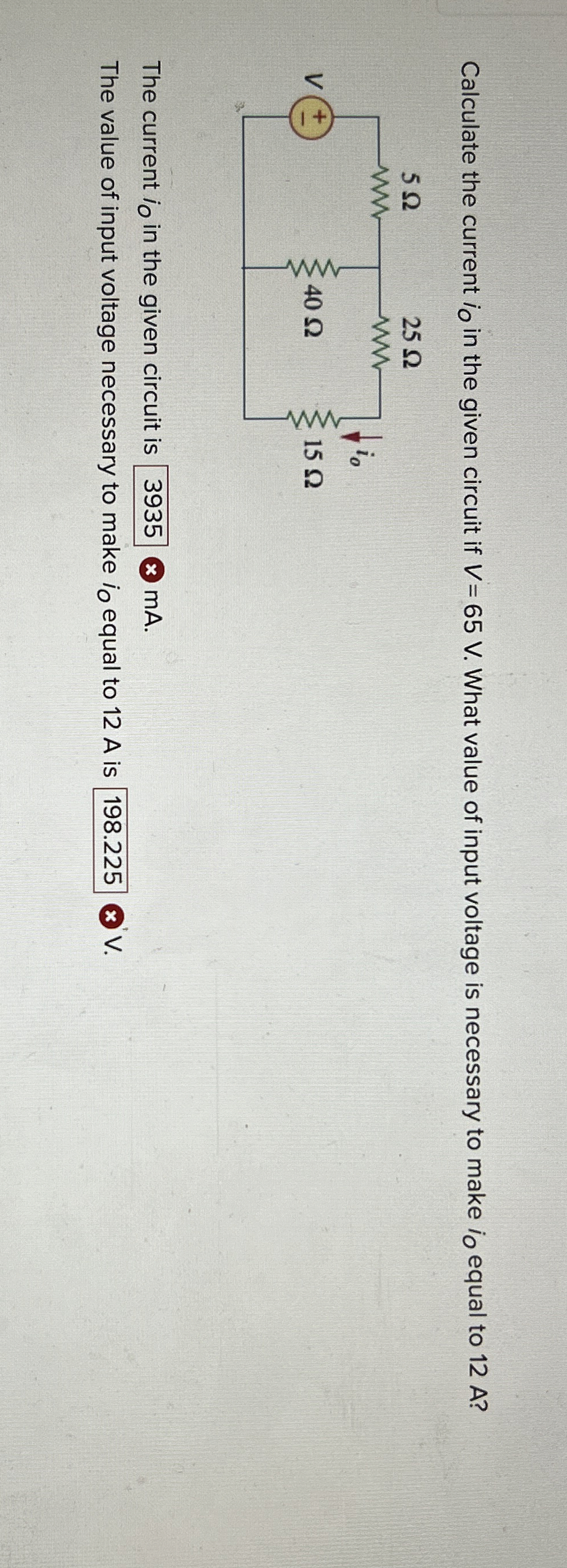 Solved Calculate the current iO ﻿in the given circuit if | Chegg.com