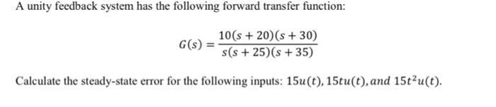 Solved A unity feedback system has the following forward | Chegg.com