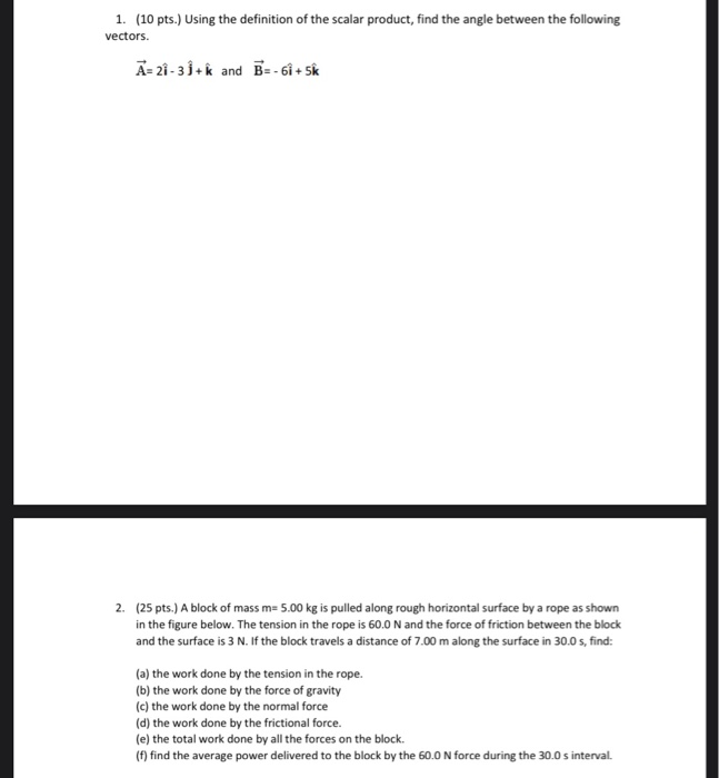 Solved 1. (10 pts. Using the definition of the scalar | Chegg.com
