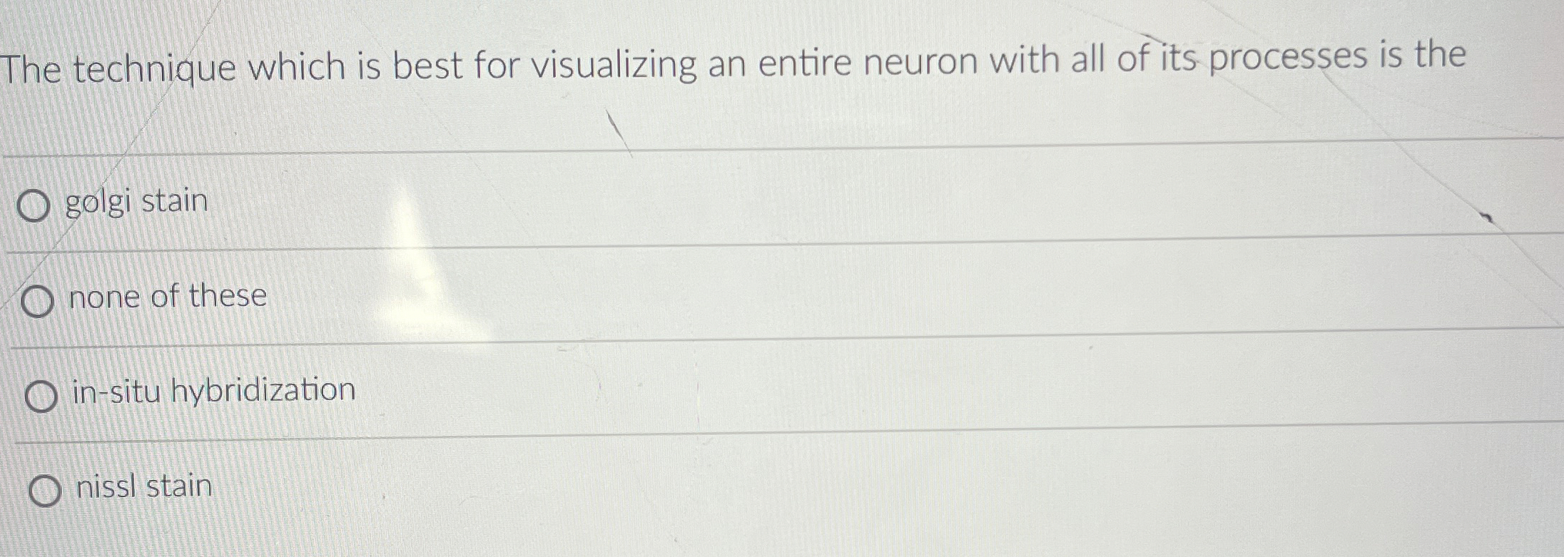 Solved The technique which is best for visualizing an entire | Chegg.com