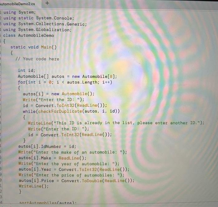 Solved Answer must be in C#!Using the following code all the | Chegg.com
