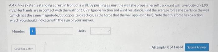 Solved A 47.7- kg skater is standing at rest in front of a | Chegg.com
