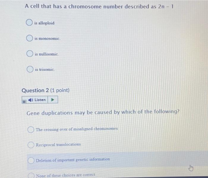 Solved A cell that has a chromosome number described as 2n - | Chegg.com