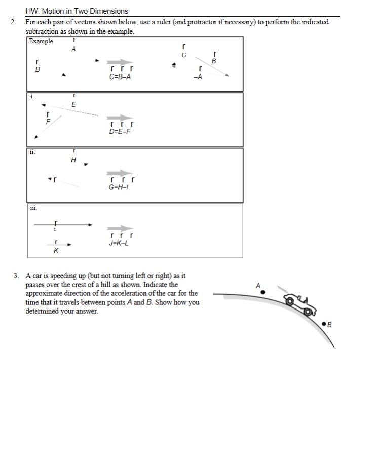 Solved HW: Motion in Two Dimensions2. ﻿For each pair of | Chegg.com