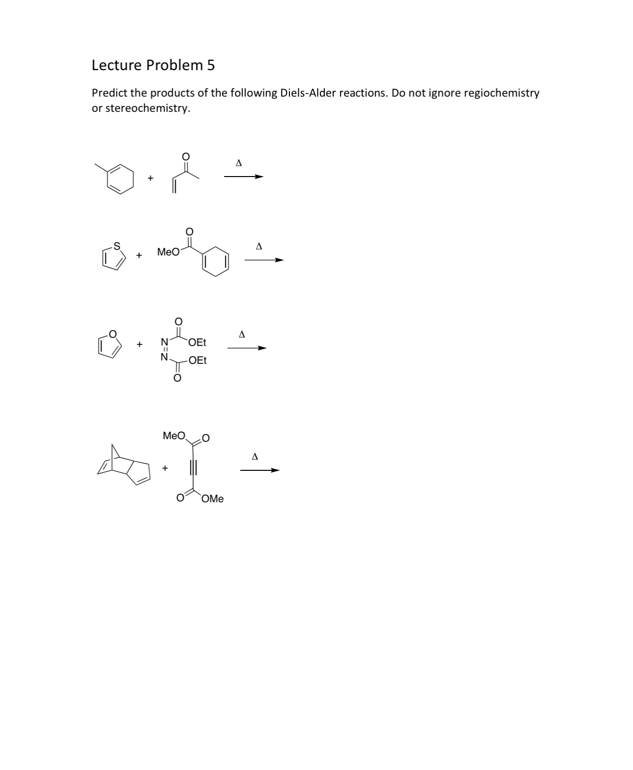 Solved Lecture Problem 5Predict the products of the | Chegg.com