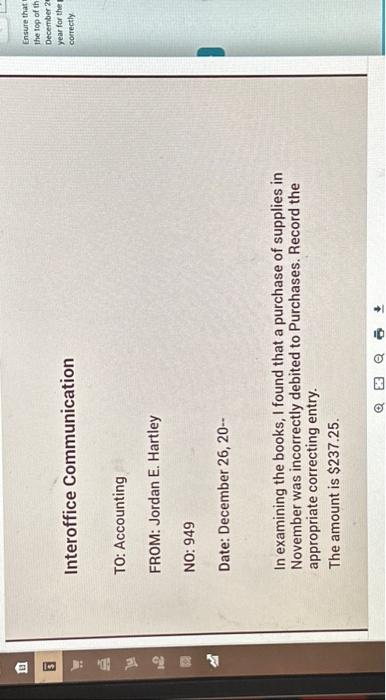 Solved $1 S TO TE Interoffice Communication TO: Accounting | Chegg.com