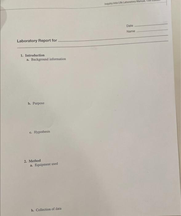APPENDIX А Preparing a Laboratory Report Laboratory | Chegg.com
