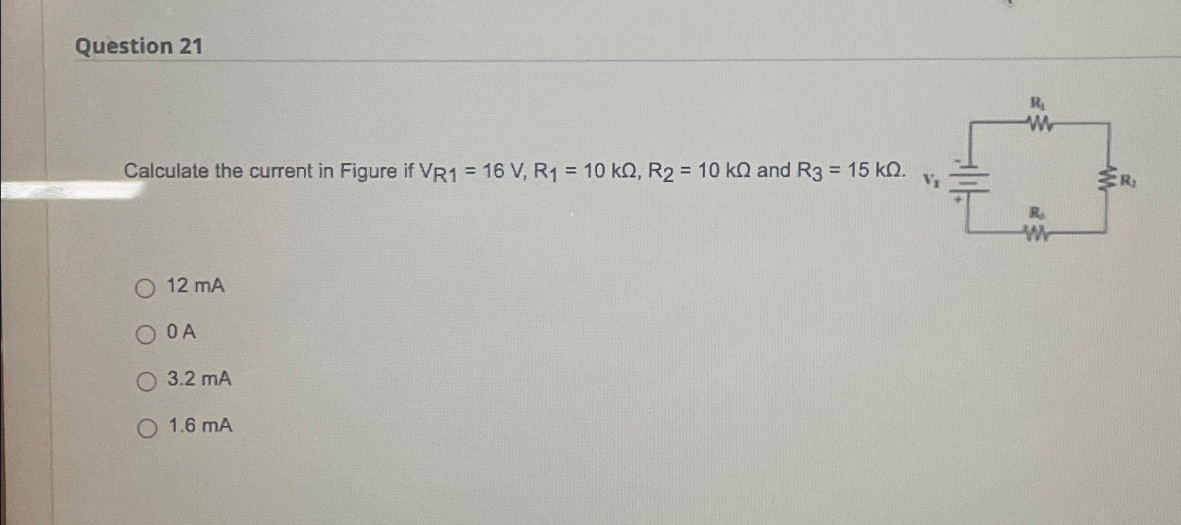 Solved Question 21Calculate the current in Figure if | Chegg.com