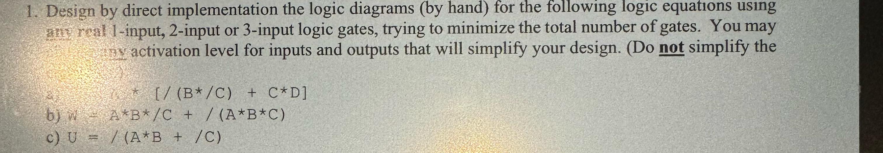Solved Design by direct implementation the logic diagrams | Chegg.com