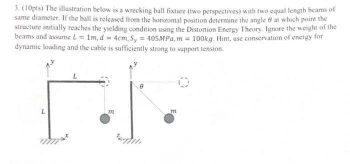 Solved 3. (10pts) The illustration below is a wrecking ball | Chegg.com