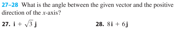 Solved 27-28 ﻿What is the angle between the given vector and | Chegg.com