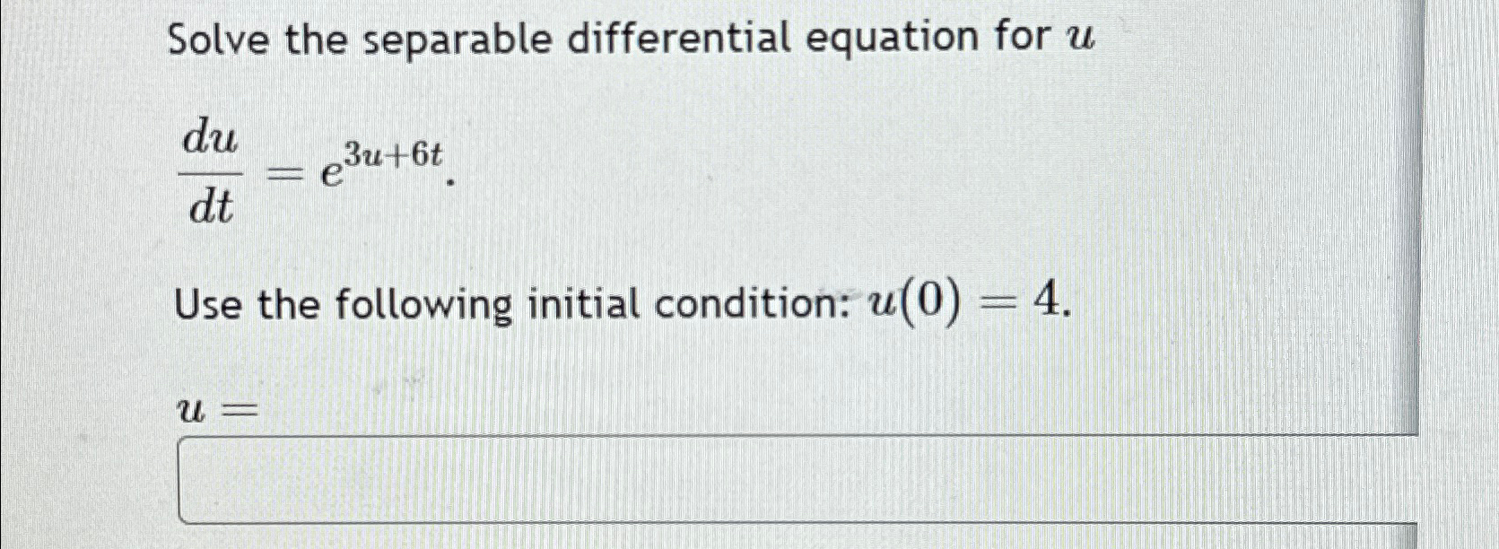 Solved Solve the separable differential equation for | Chegg.com