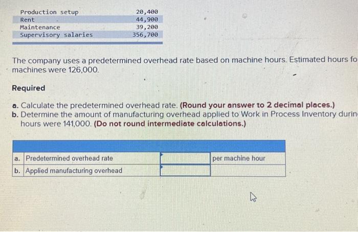 Solved Exercise 11-4A (Algo) Calculating applied overhead LO | Chegg.com