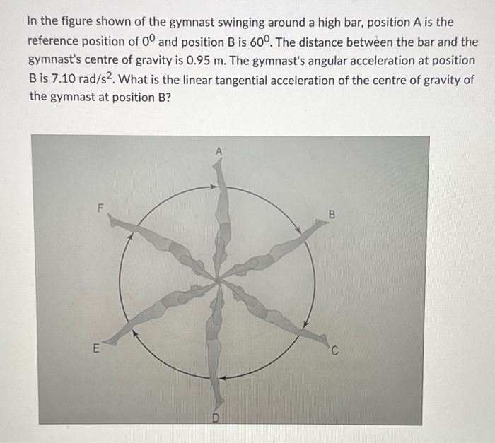[Solved]: In the figure shown of the gymnast swinging around