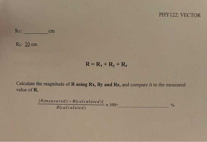 Solved Y R Ry X Measure the position R, R. and Ry. R: cm Rx: | Chegg.com