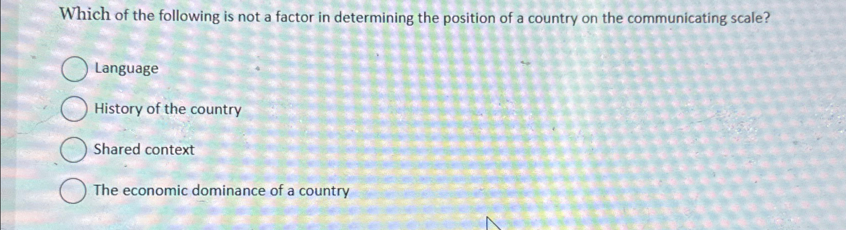 Solved Which of the following is not a factor in determining | Chegg.com