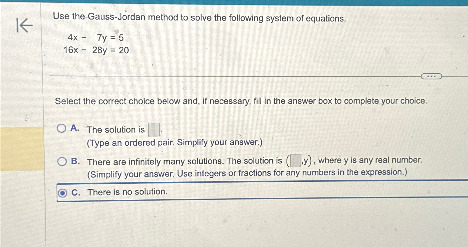 Solved Use the Gauss-Jordan method to solve the following | Chegg.com
