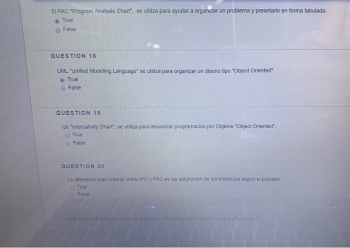 EI PAC "Program Analysis Chart", se utiliza para | Chegg.com