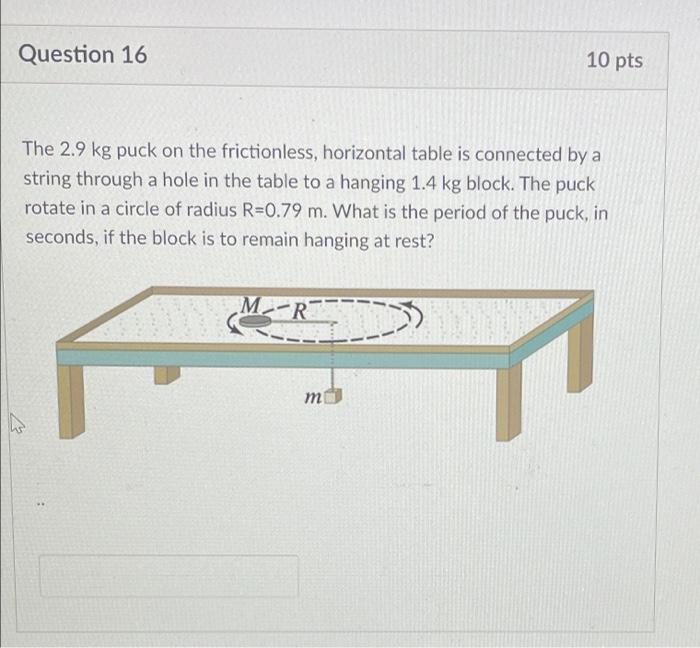 Solved The 2.9 kg puck on the frictionless, horizontal table | Chegg.com