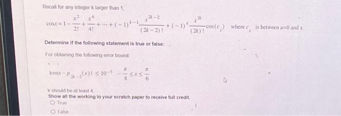 Solved Recall for any integer k larger than 1 . | Chegg.com