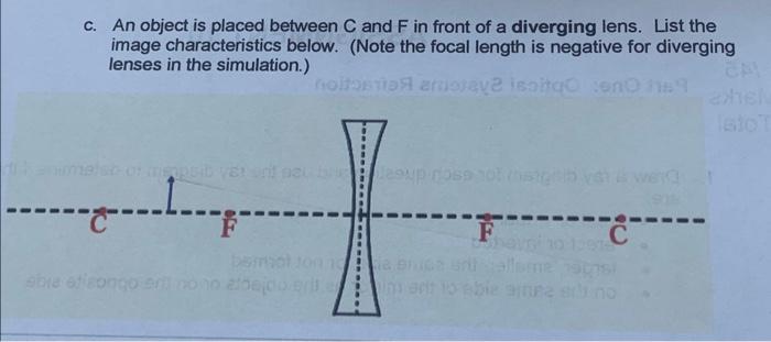 Solved c. An object is placed between C and F in front of a | Chegg.com