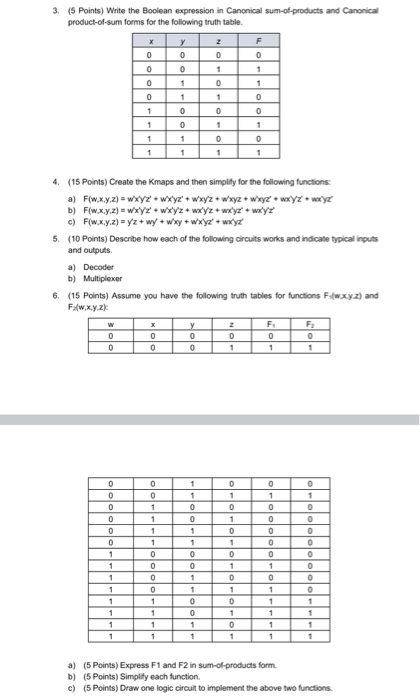 Solved 3. (5 Points) Write the Boolean expression in | Chegg.com