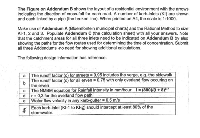 The Figure on Addendum B shows the layout of a | Chegg.com