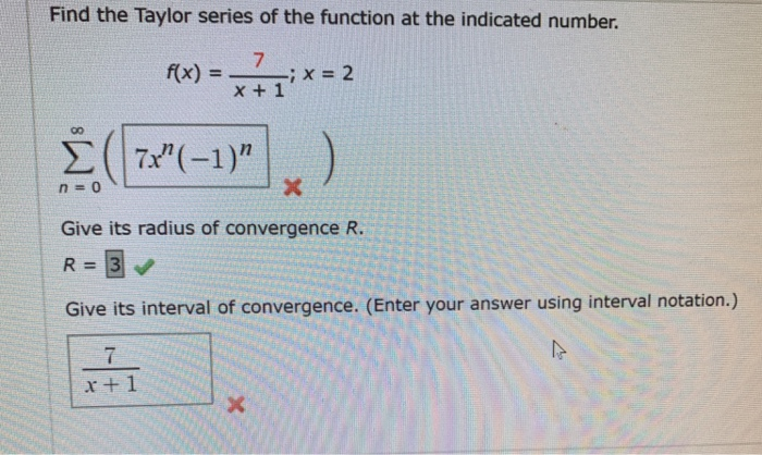 Solved Find the Taylor series of the function at the | Chegg.com