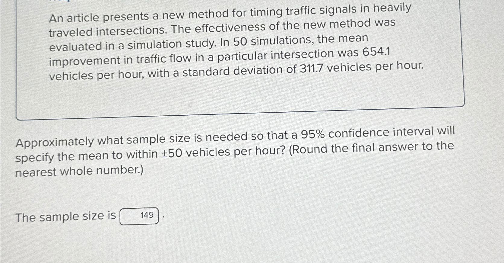 Solved An article presents a new method for timing traffic | Chegg.com
