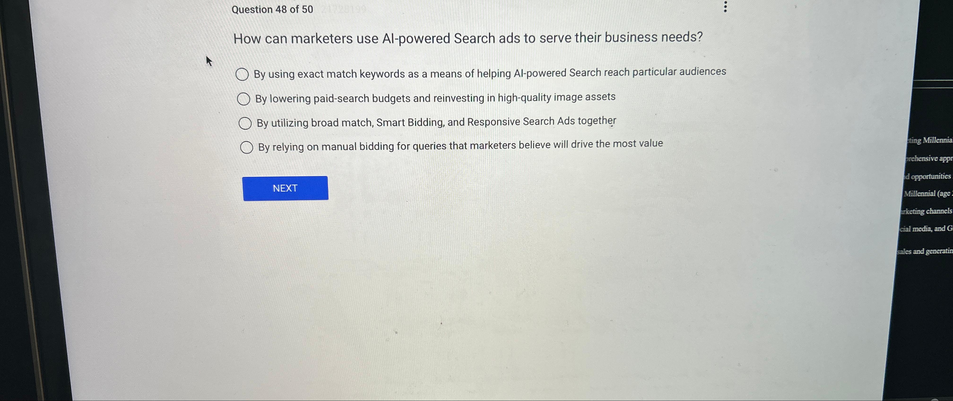 Solved Question 48 ﻿of 50How can marketers use Al-powered | Chegg.com