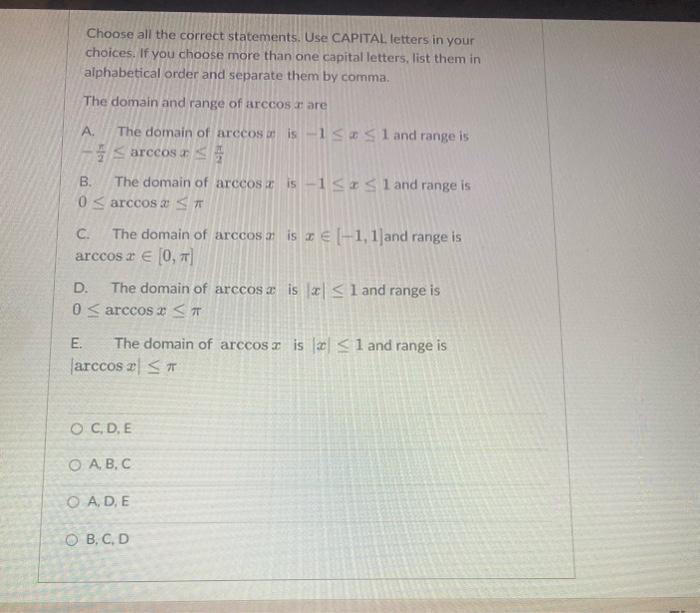Solved Choose All The Correct Statements Use Capital